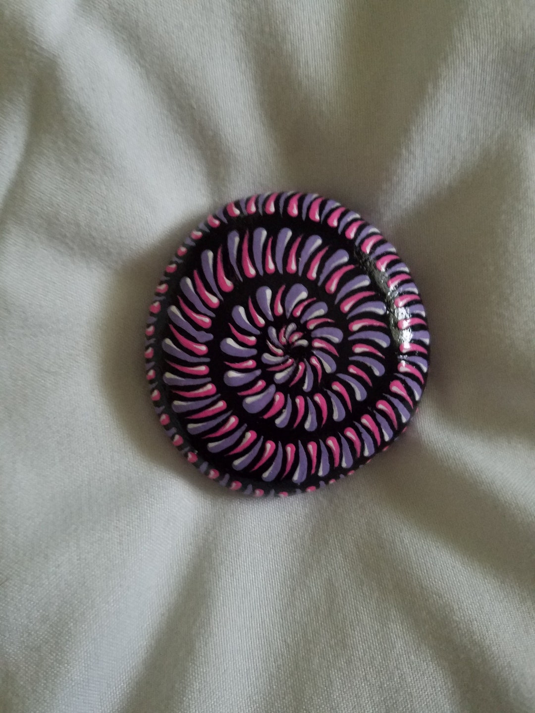 Purple and Pink Pinwheel Painted Stone - Etsy