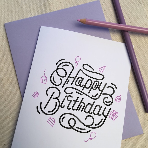 Happy Birthday Card HBD Card for Her Card for Him Card for | Etsy