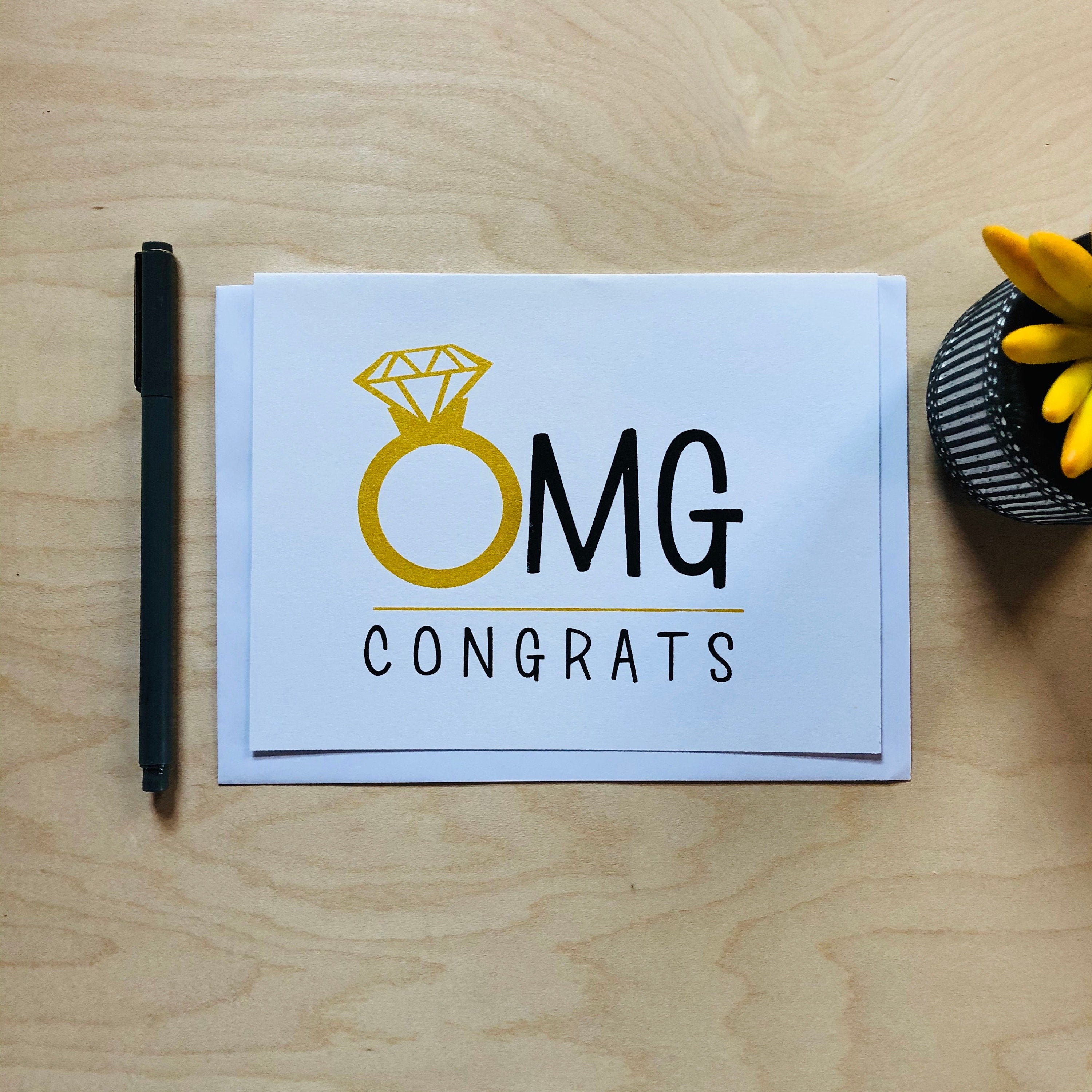 OMG Congrats Card Engagement Wedding Shower | Etsy
