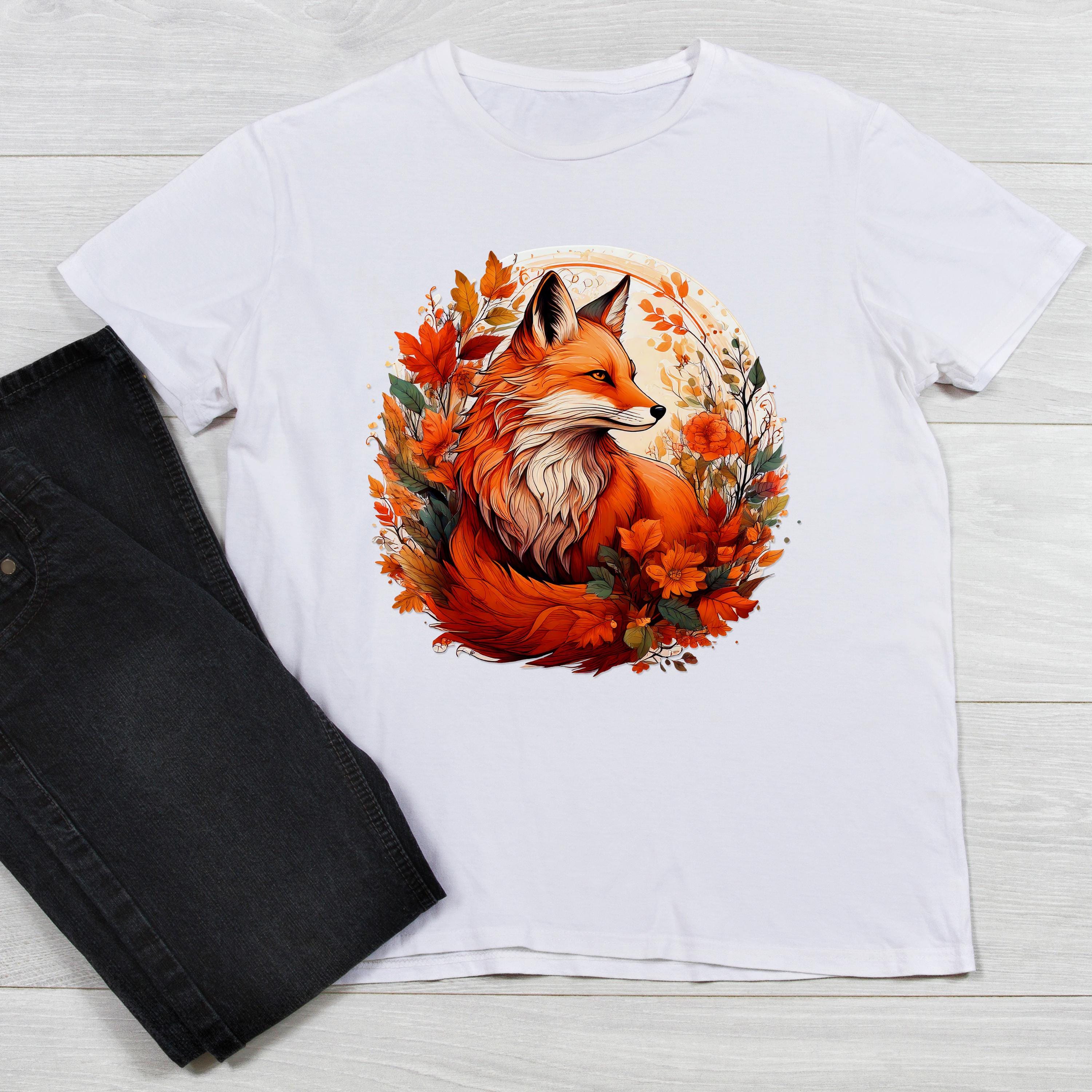 Autumn Fox Clipart | Sublimation T-shirt Sticker 300 DPI JPEG | 15x15 ...