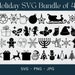 Holiday SVG Bundle, Winter SVG, Holiday Clipart, Holiday Silhouette ...