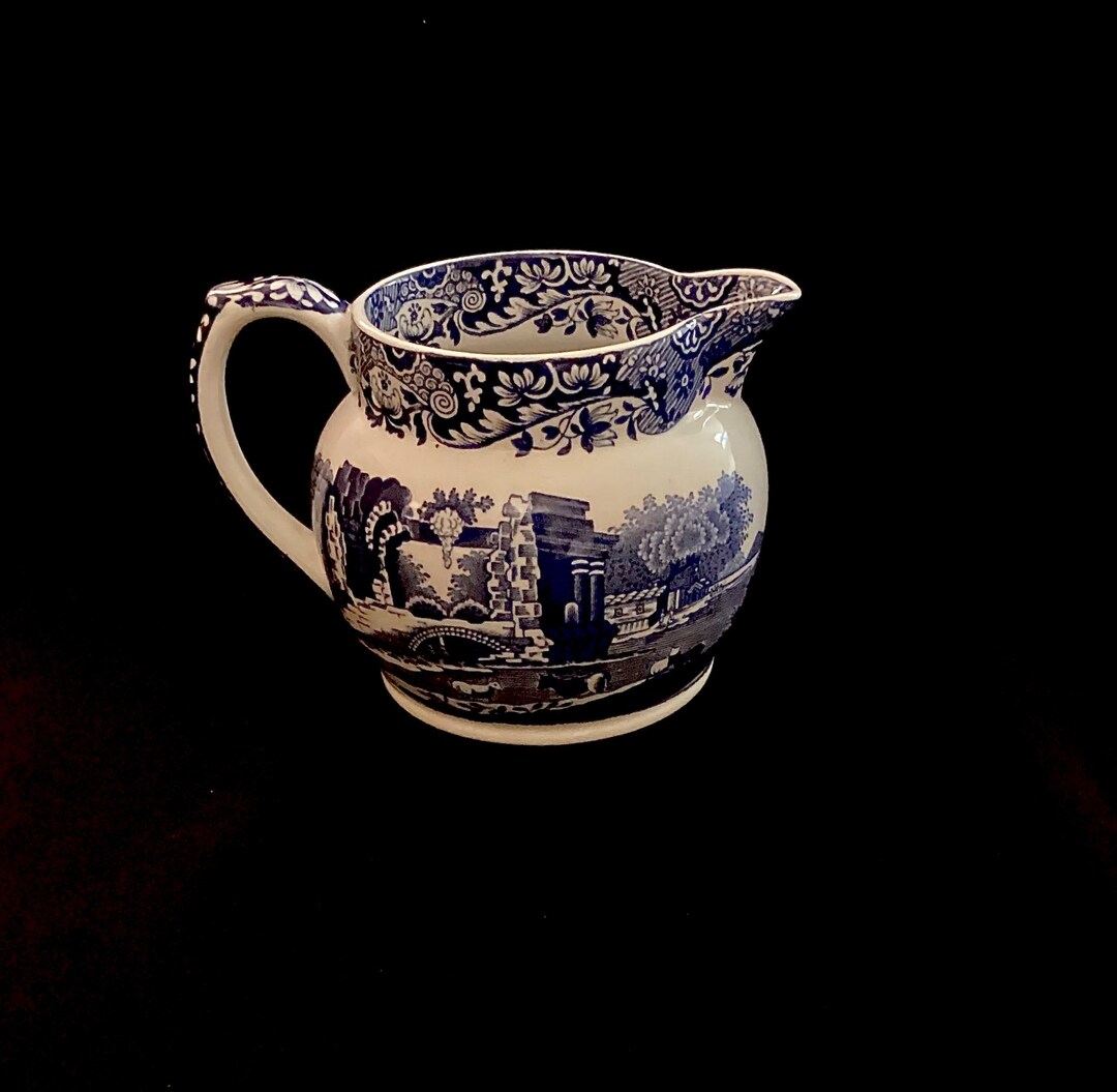 Spode Blue Italian Cream Pitcher Jug England - Etsy