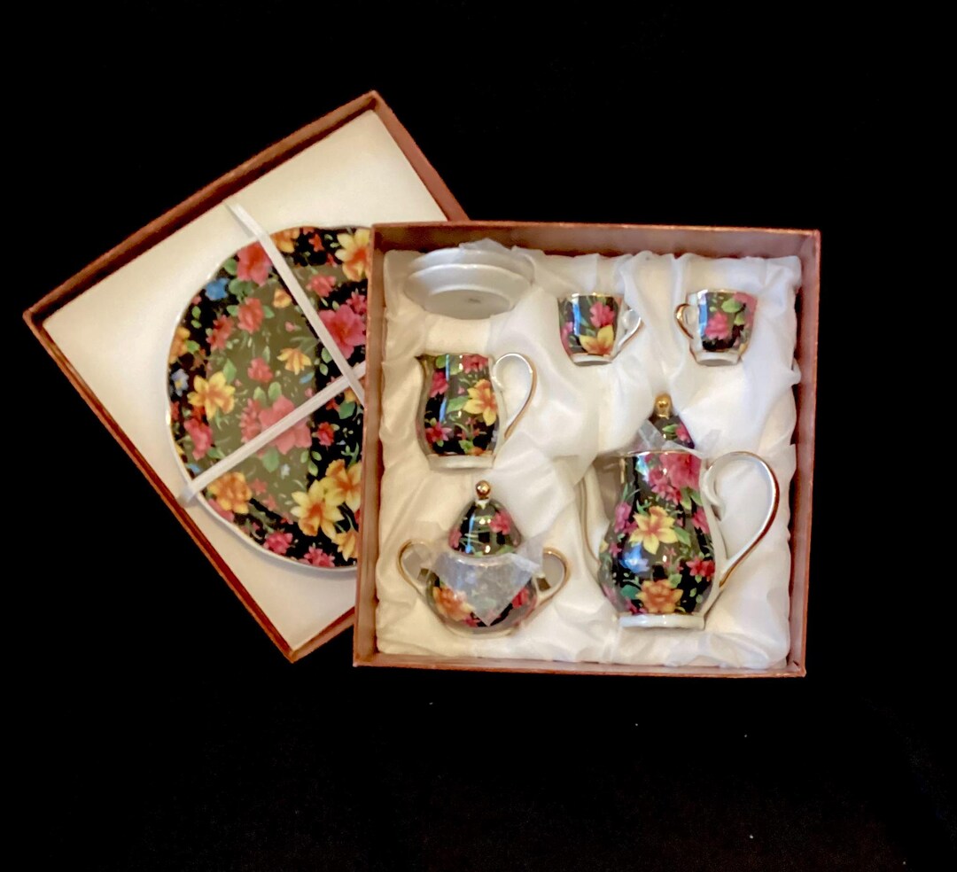 Vintage Miniature Adeline Fine Porcelain Floral Chintz Tea Set in ...
