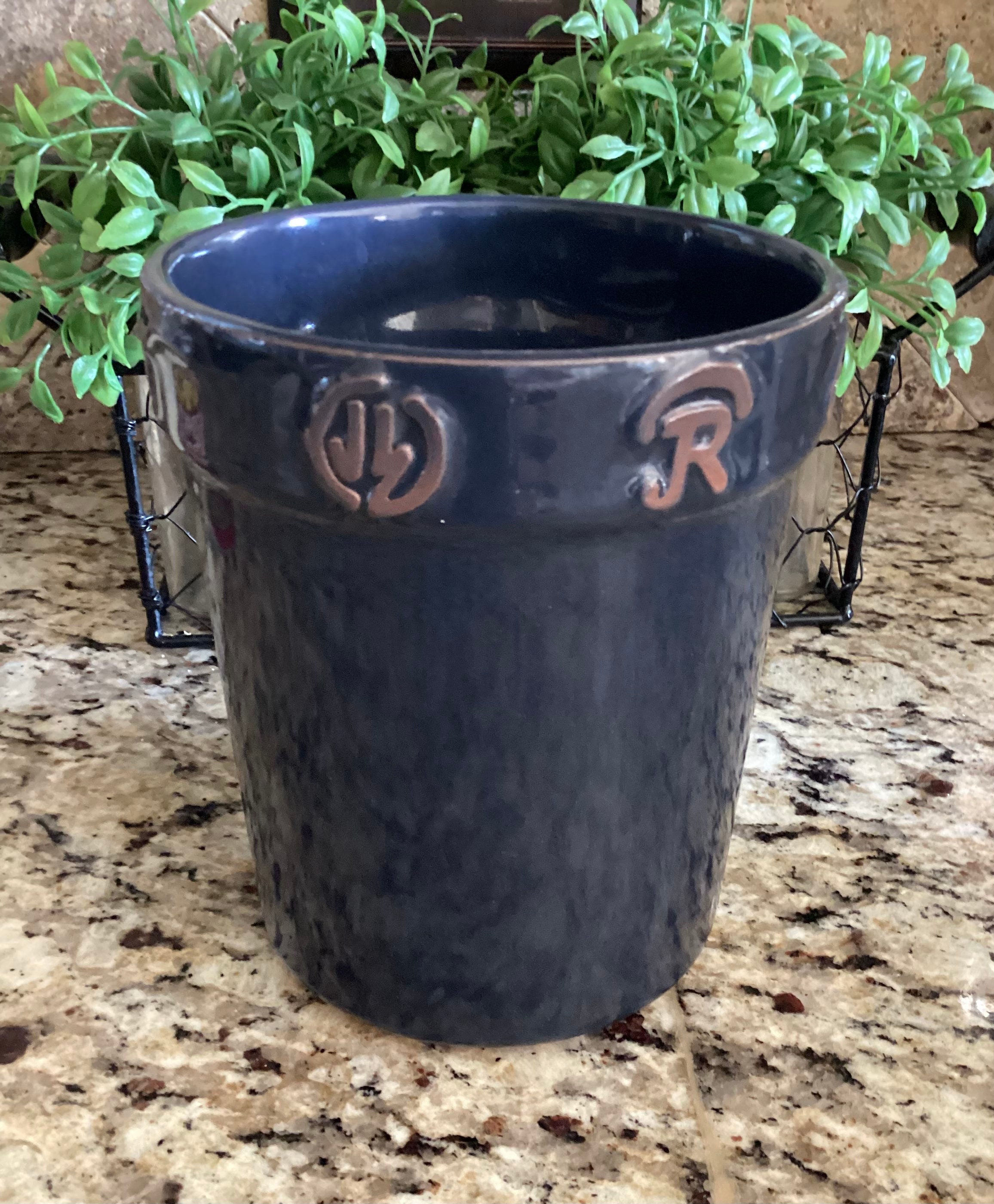 Frankoma Pottery King Ranch Forest Green Jar/utensil Jar Western Design ...