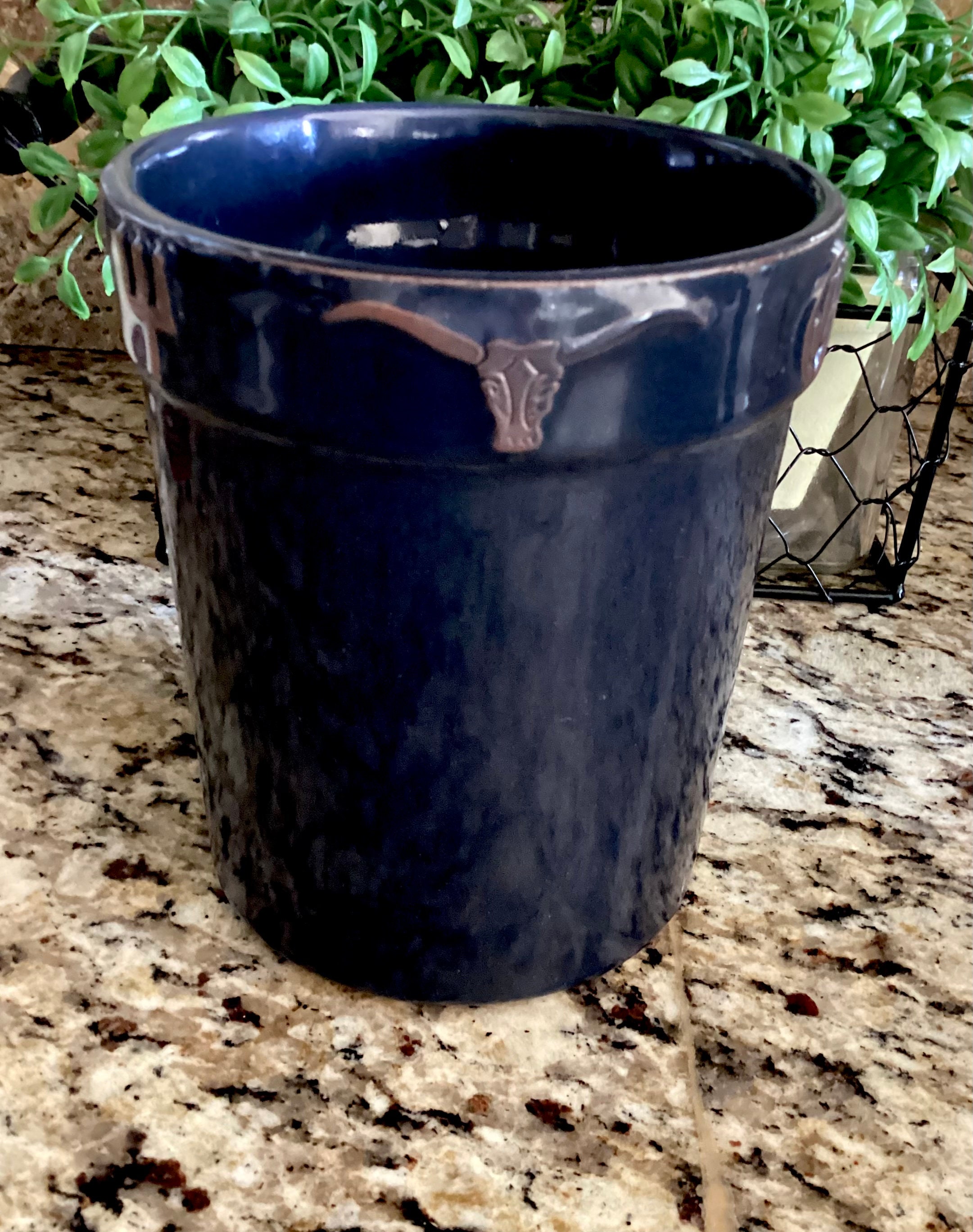 Frankoma Pottery King Ranch Forest Green Jar/utensil Jar Western Design ...