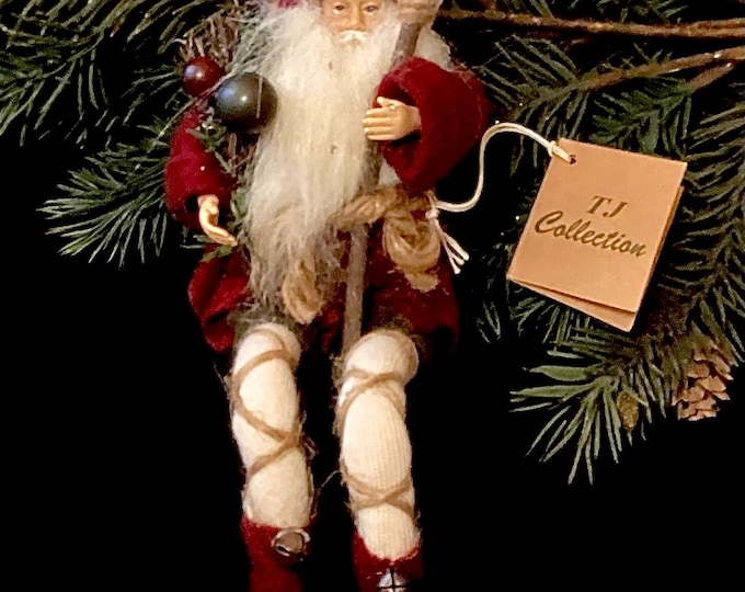 Tina Mitchell, TJ Santa Claus, Art Doll Figurine, Ornament, Ski ...
