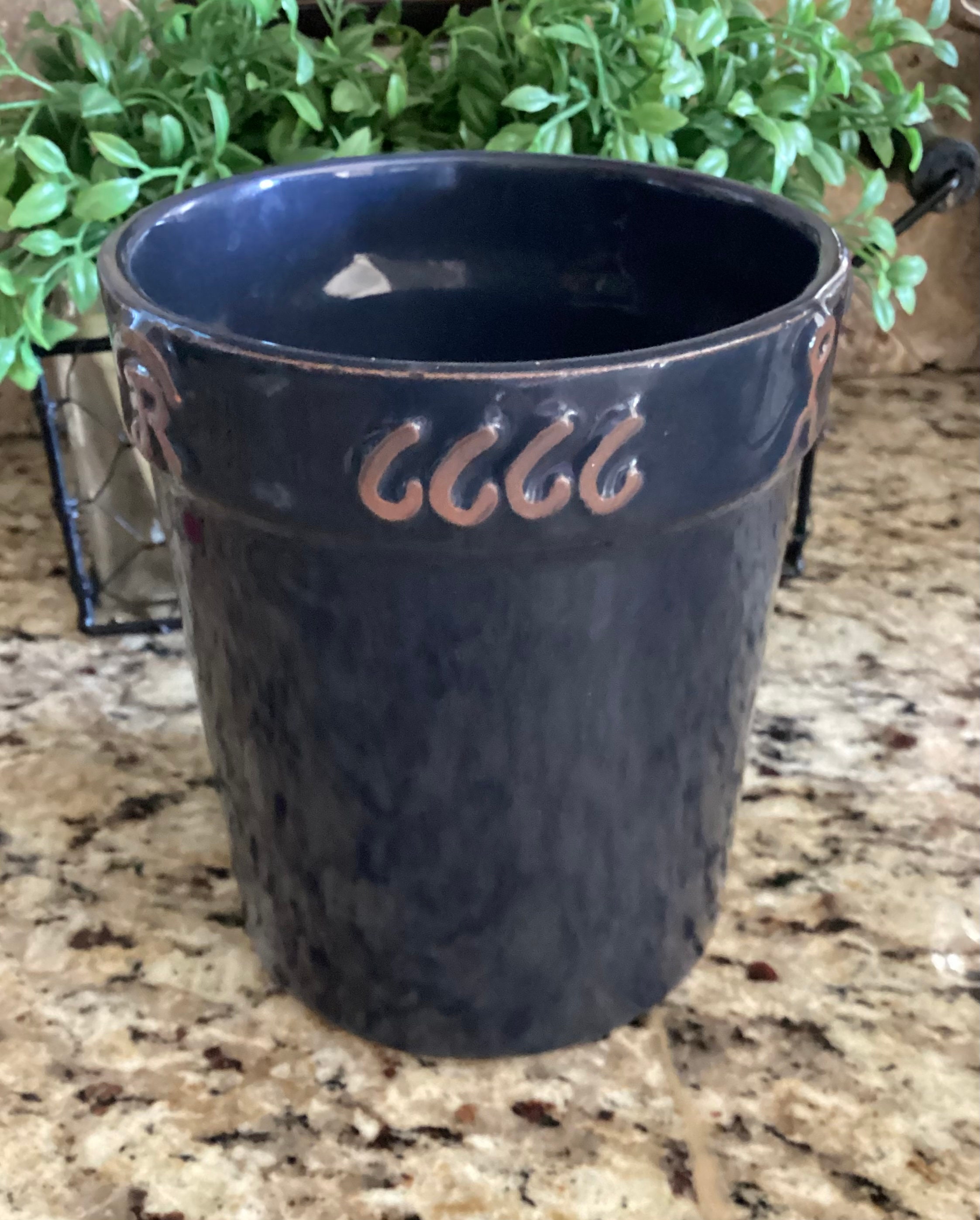 Frankoma Pottery King Ranch Forest Green Jar/utensil Jar Western Design ...