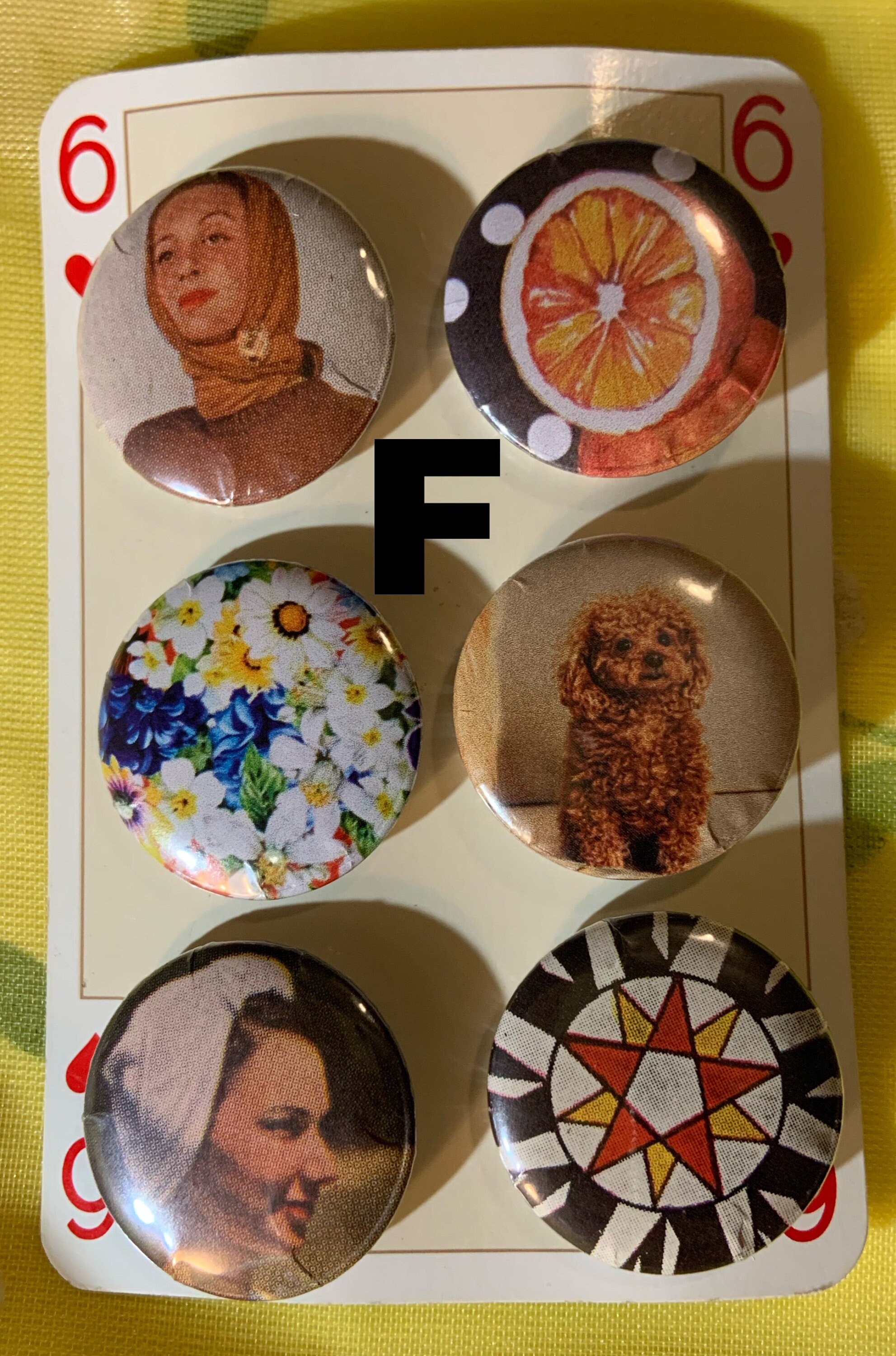 Pack of 6 Buttons Pins-11 - Etsy