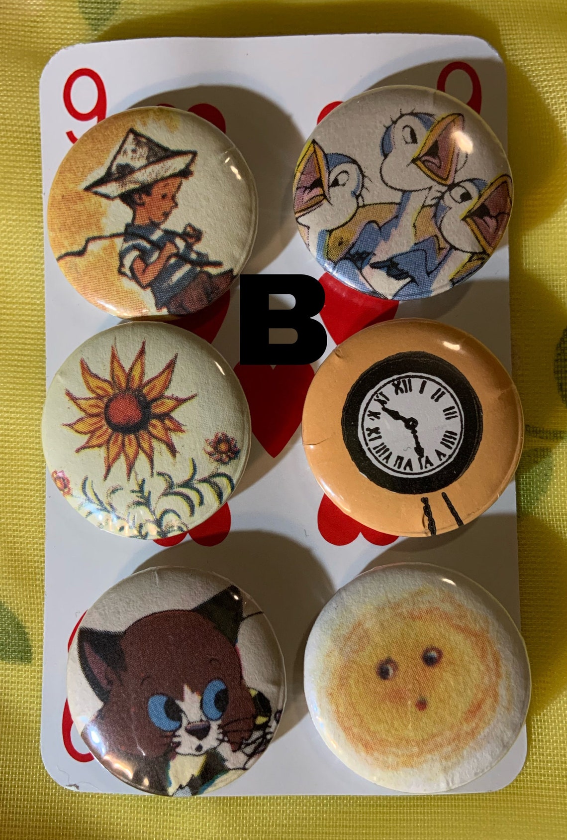 Pack of 6 Buttons Pins-11 - Etsy