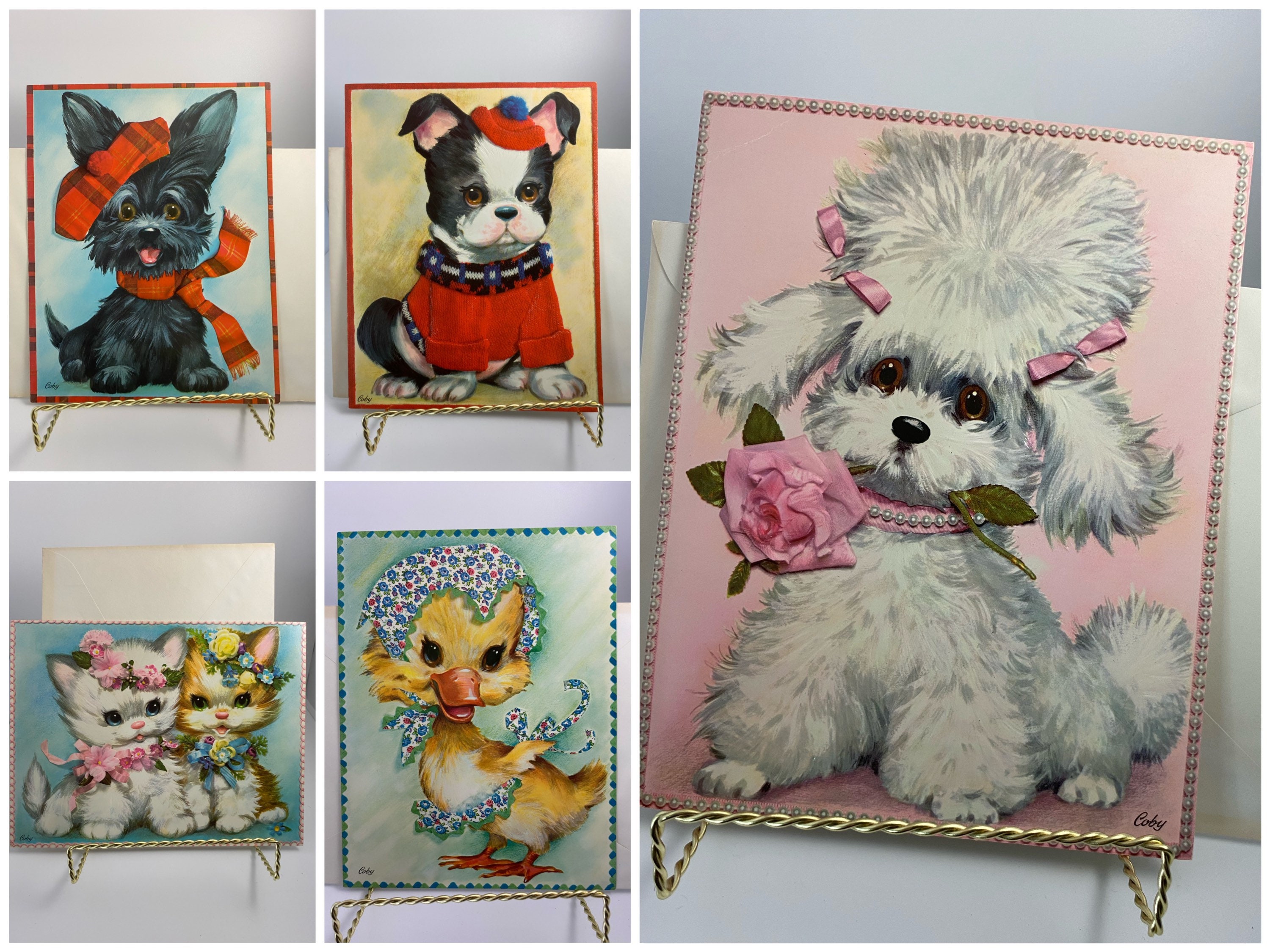 Vintage the Pet Set LARGE Greeting Cards by Coby - Etsy