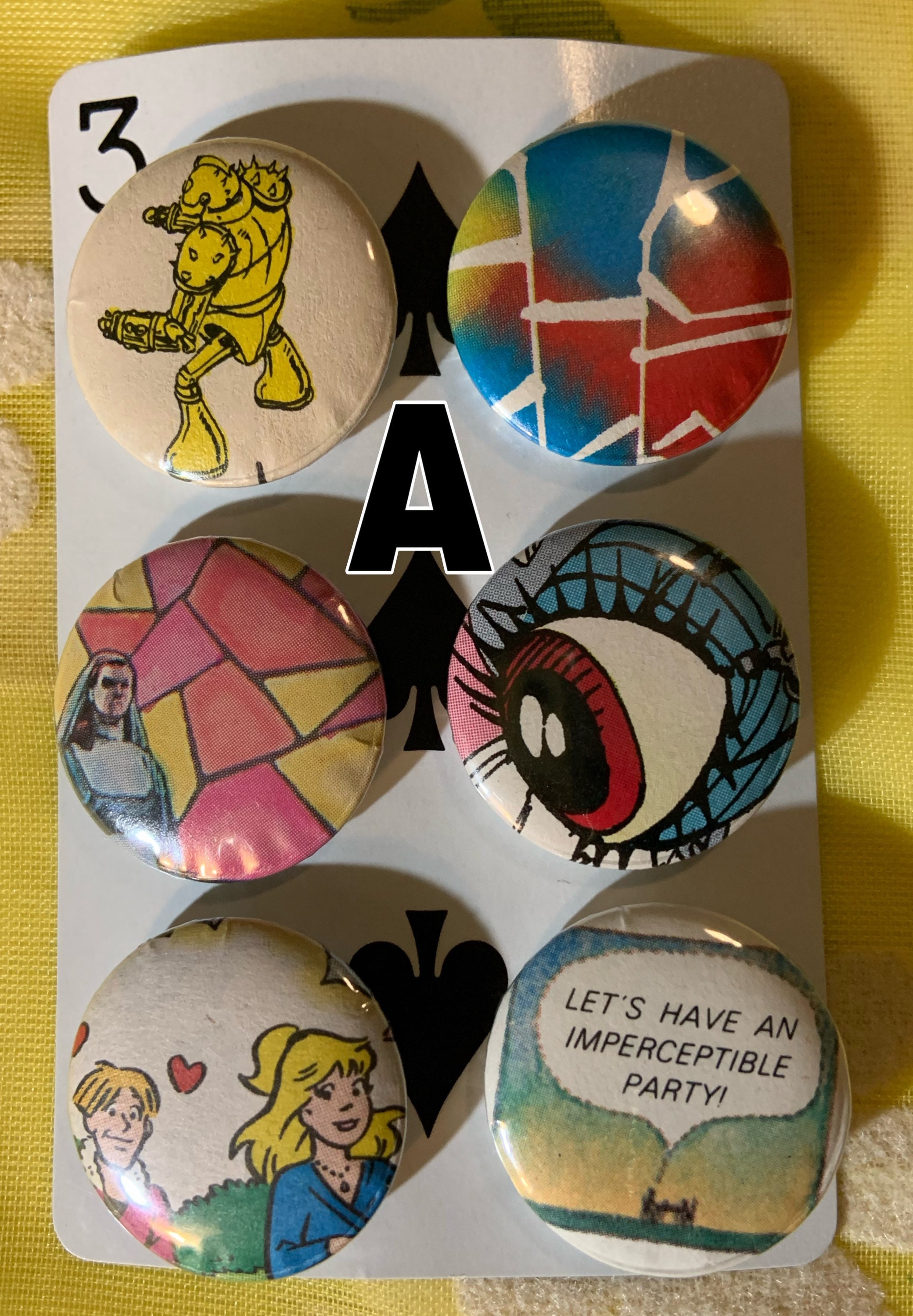 Pack of 6 Buttons Pins-11 - Etsy