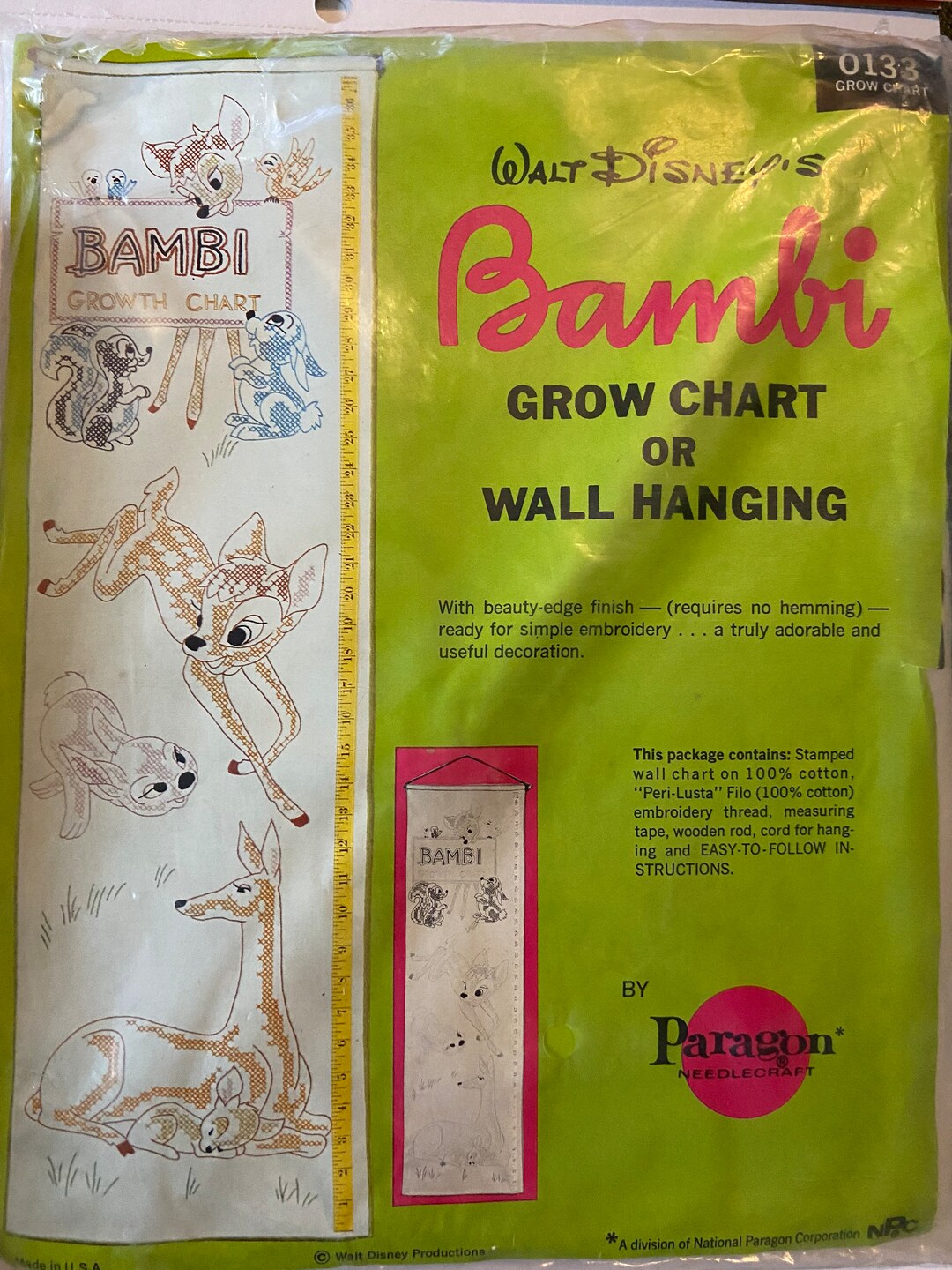 1970s Disney Cross Stitch Growth Chart Kit - Etsy