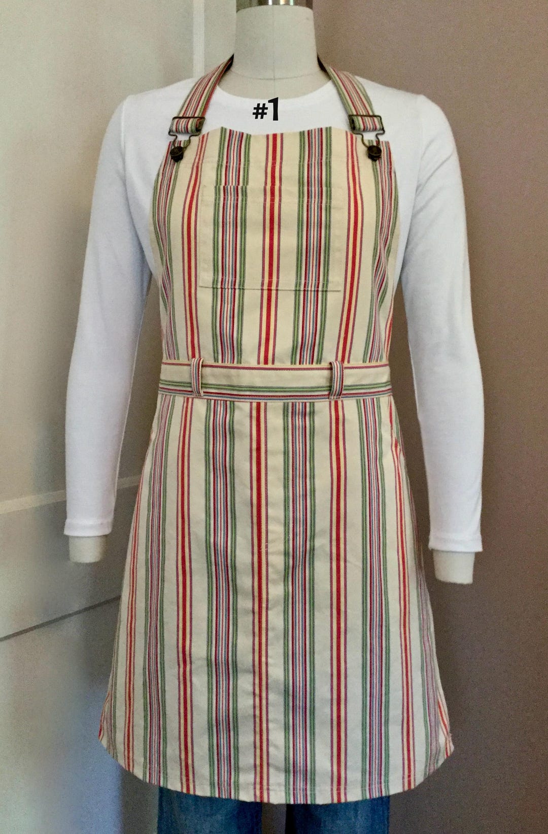 Canvas Overall Style Apron With 3 Pockets - Etsy