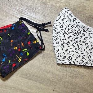 Music Note Face Mask & Scrunchie - Etsy