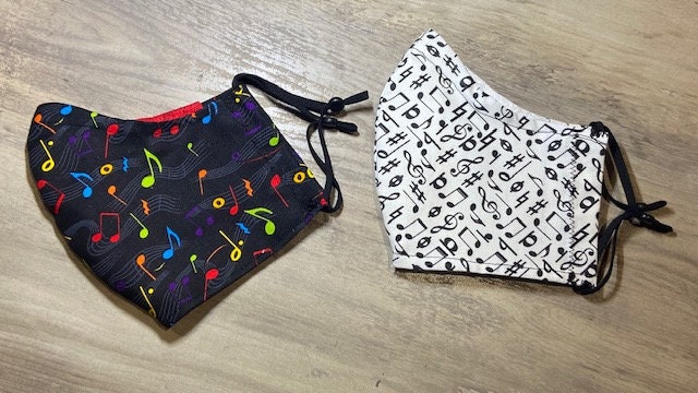 Music Note Face Mask & Scrunchie - Etsy