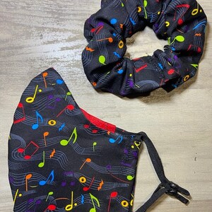 Music Note Face Mask & Scrunchie - Etsy