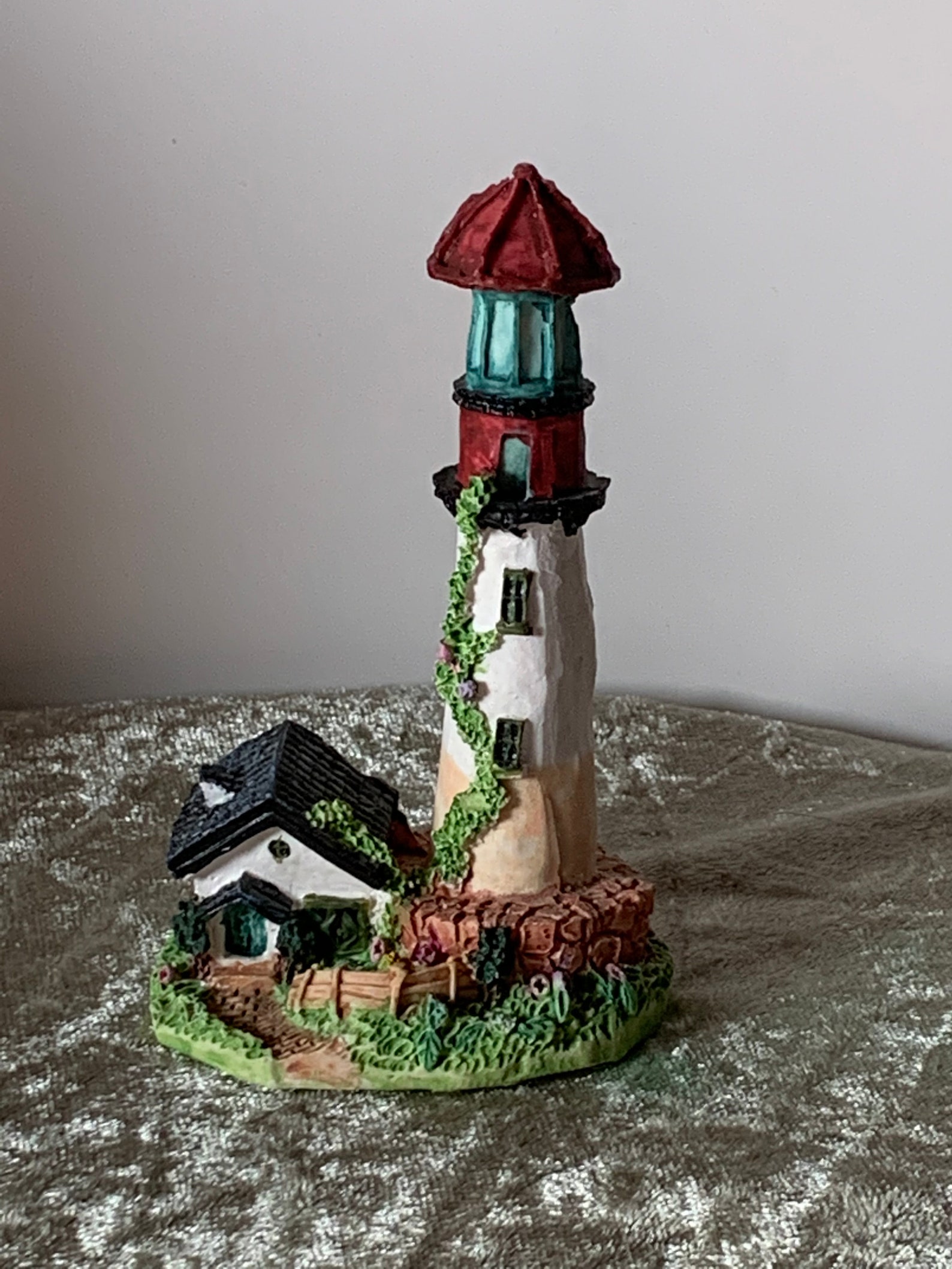 Lighthouse Decor Resin Collectible Lighthouse Maroon Top New | Etsy