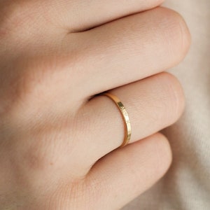 14k Solid Gold Personalized Ring, Custom Name Ring, Dainty Stacking ...