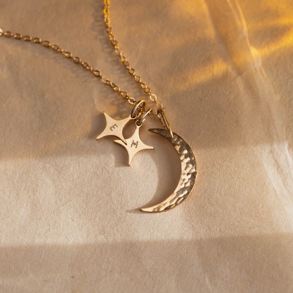 Gold Moon and Stars Jewelry - Etsy