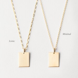 Personalized Rectangle Pendant Necklace, Boxy Pendant, Geometric ...