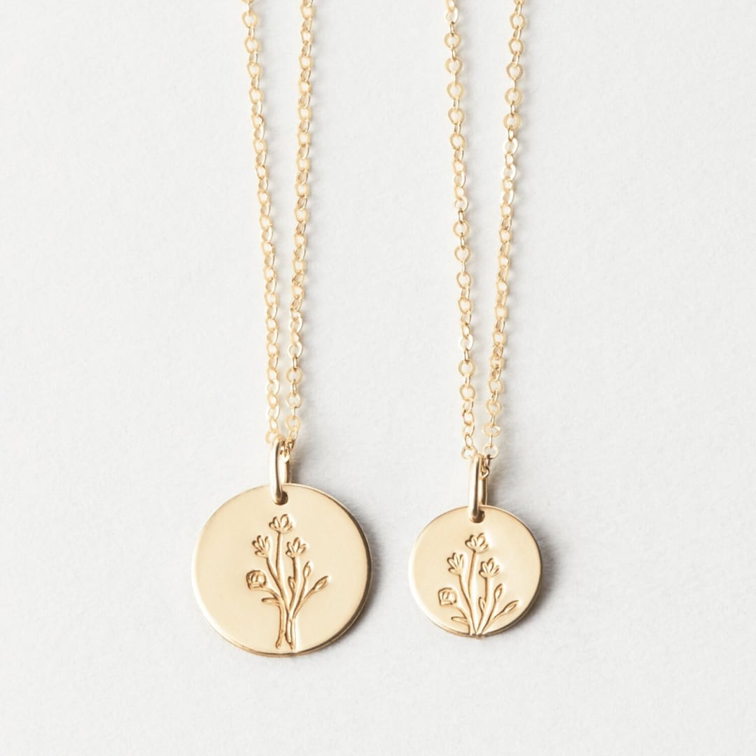 Wildflowers Necklace, Floral Pendant Necklace, Personalized Bouquet ...