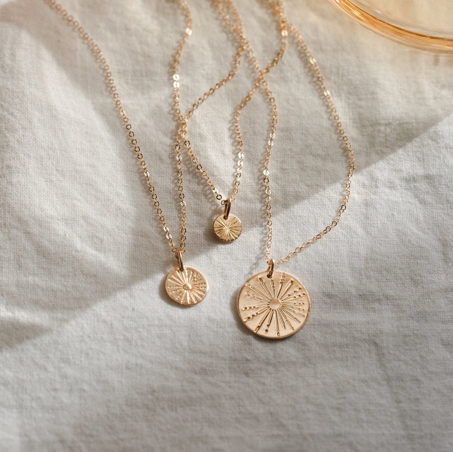 Sunbeam Necklace, Small Sun Necklace, Inspirational Sunshine Necklace ...