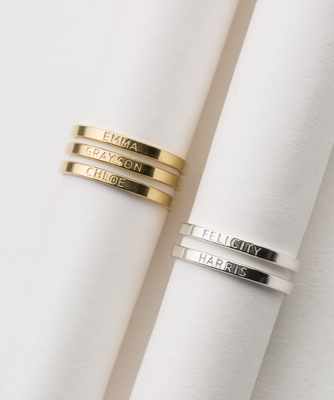 Personalized Band Ring, Roman Numerals Ring, Custom Name Ring, Dainty ...