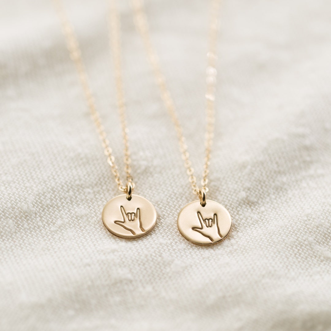 I Love You ASL Necklace Sign Language Pendant Necklace Hand - Etsy