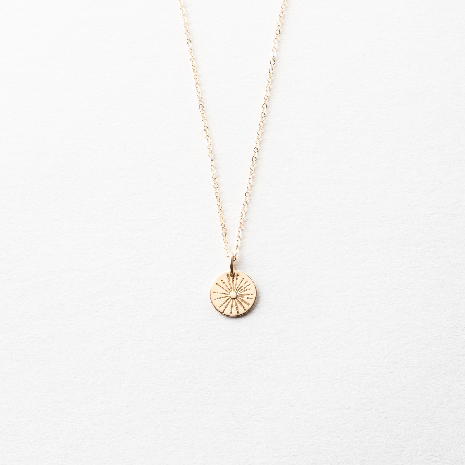 Sunbeam Necklace, Small Sun Necklace, Inspirational Sunshine Necklace ...