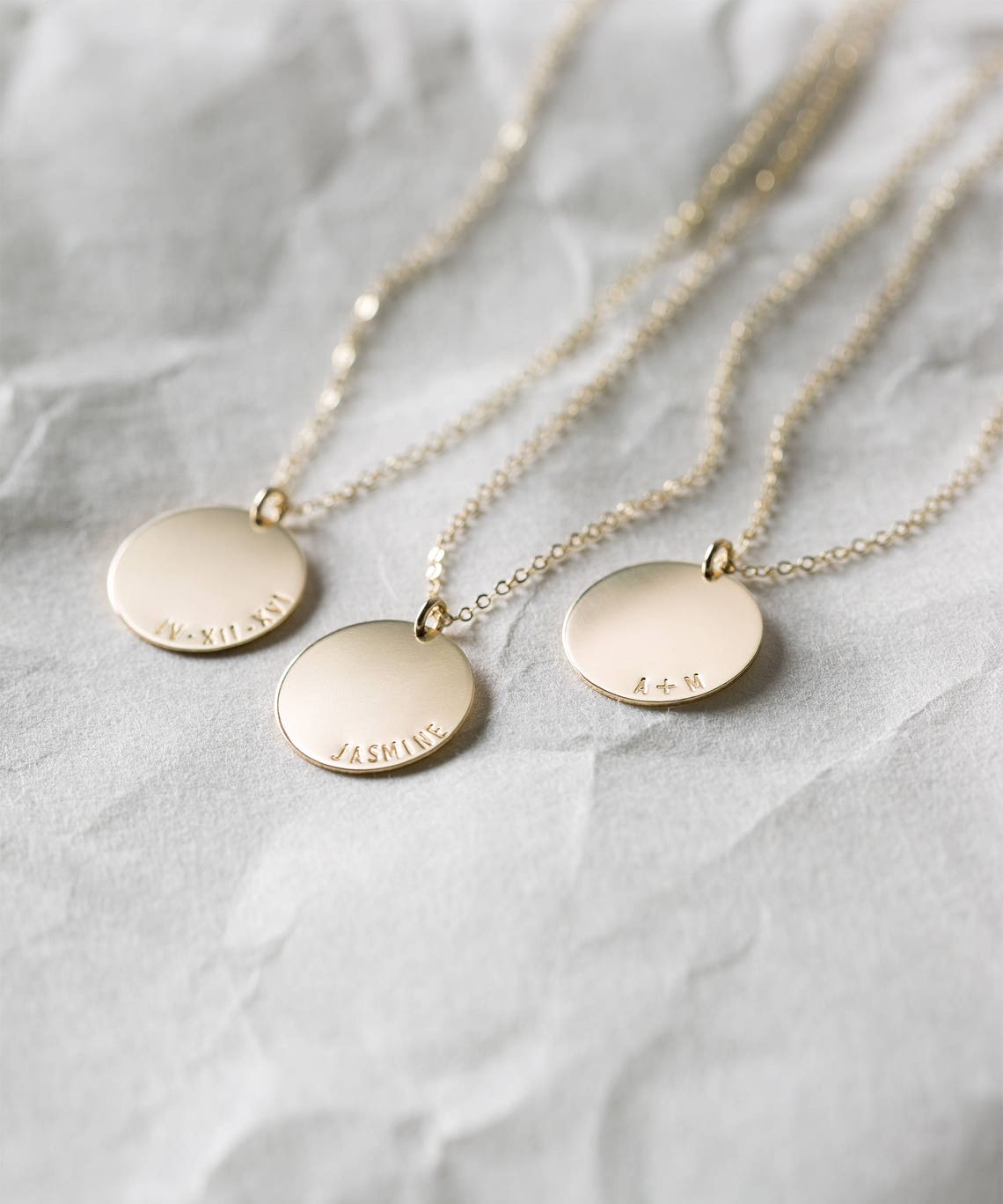 Personalized Name Necklace Large Coin Pendant With Custom - Etsy