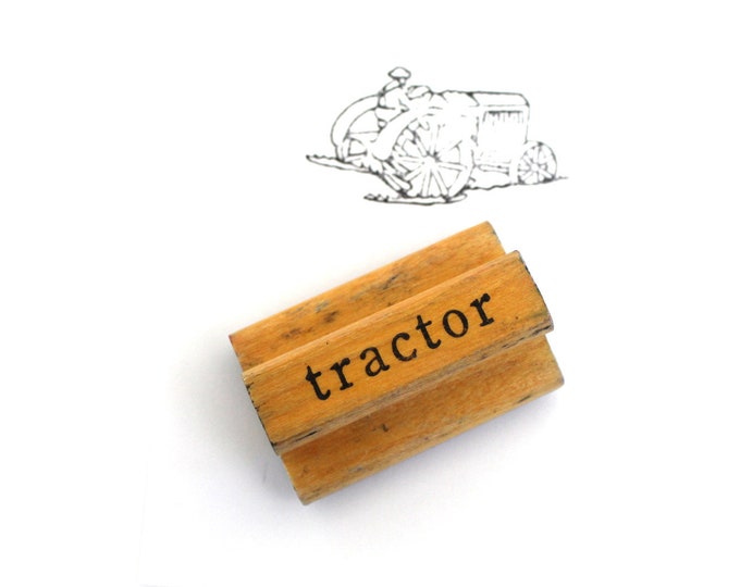 Tractor Stamp / Wooden Stamps / Vintage Wood and Rubber Picture Stamp ...