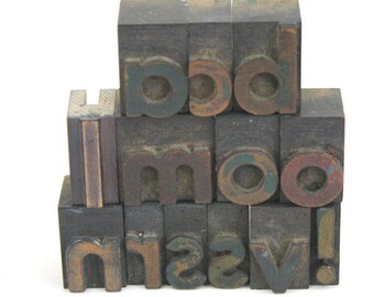 Letterpress Printing Blocks Vintage 1 Inch Wooden Alphabet / | Etsy