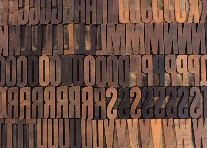 Vintage 2 Wooden Letterpress Letters. Pick Your Letters. | Etsy