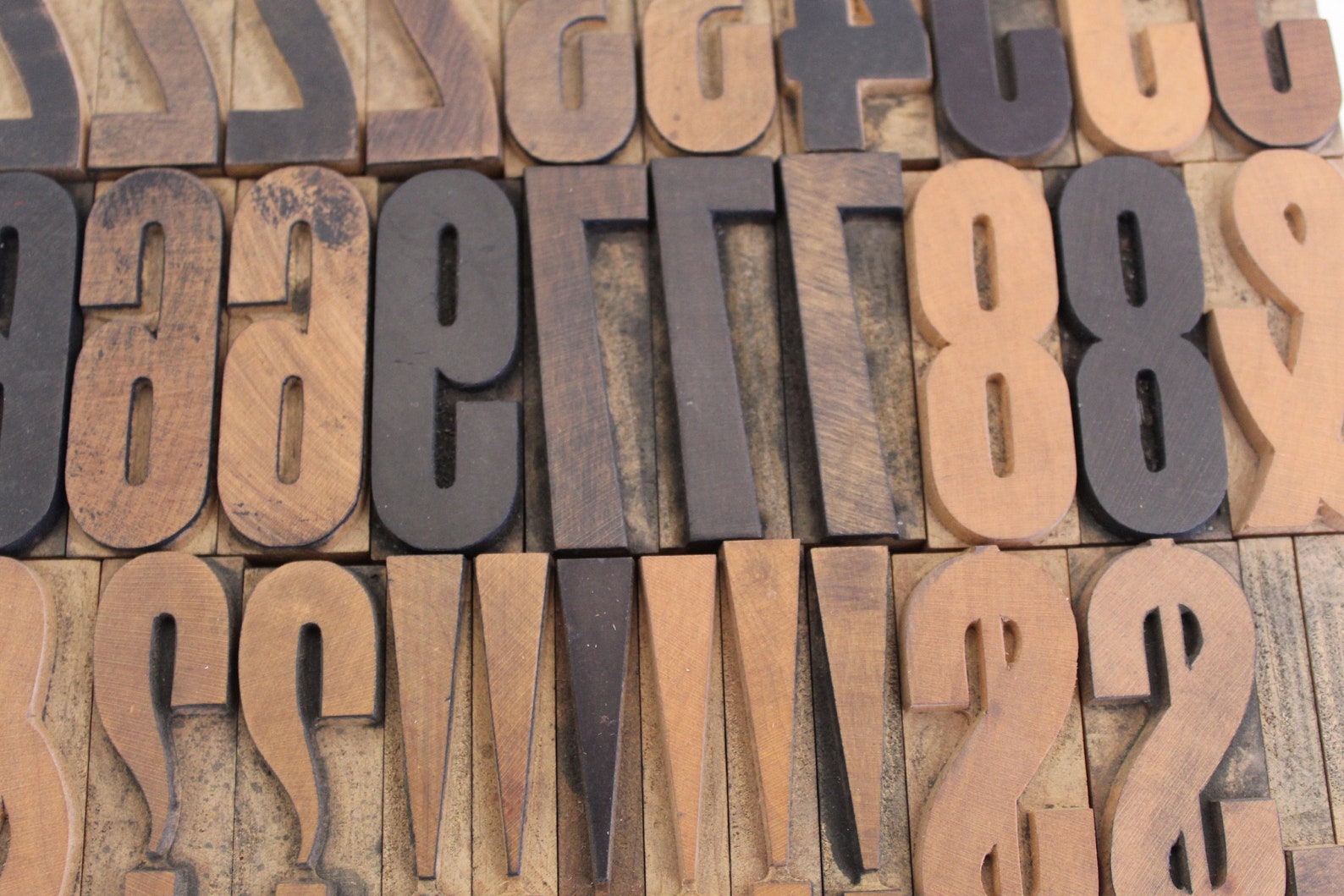 Wood Letterpress Numbers and Punctuation Marks. 2 Wood | Etsy