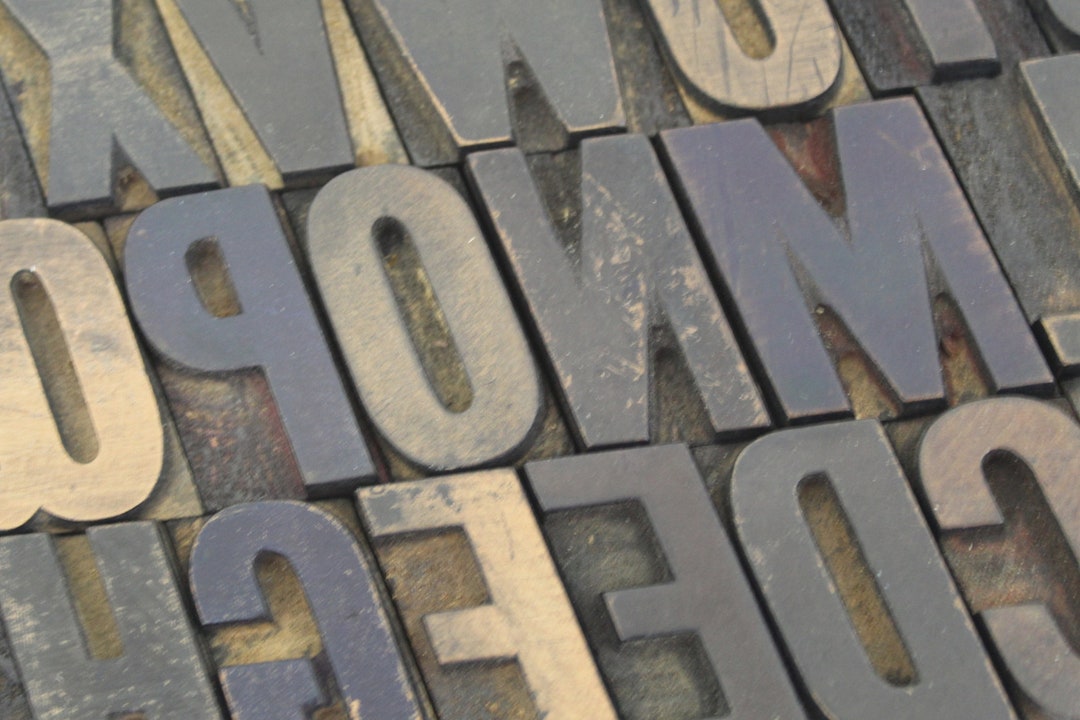 Slanted Wooden Printing Blocks. Italic Type Wood Letterpress. Pick Your ...