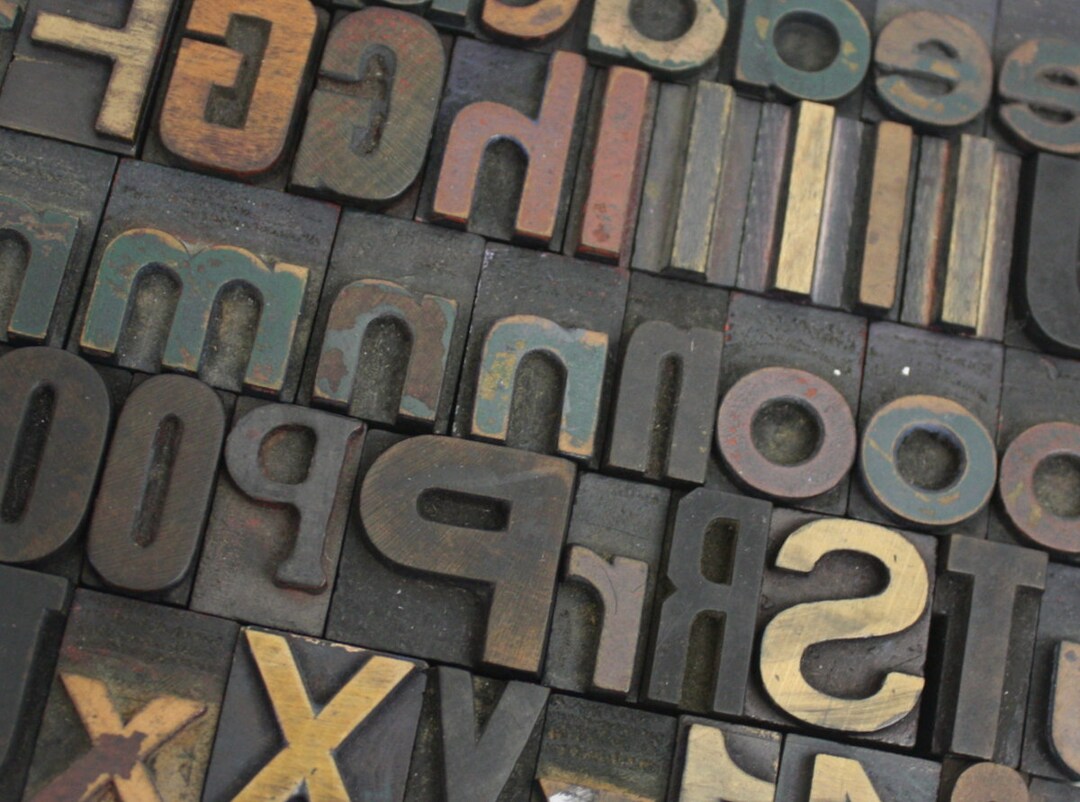 Wooden Letterpress Printers Type. Vintage 1 Wood Type Pick Your Letters ...