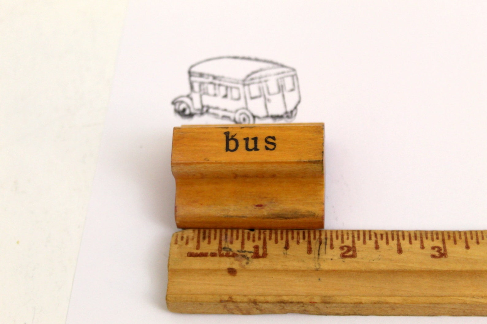 Vintage Wooden School Bus Stamp. The Classroom Printer. Wood | Etsy
