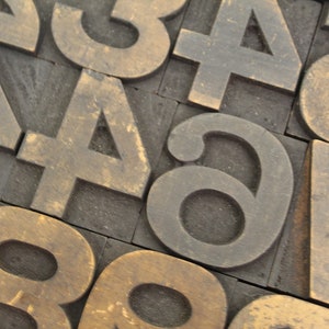 Pick Your Numbers. Vintage Wooden Letterpress Numbers 0 9 - Etsy