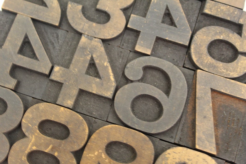Pick Your Numbers. Vintage Wooden Letterpress Numbers 0 9 - Etsy
