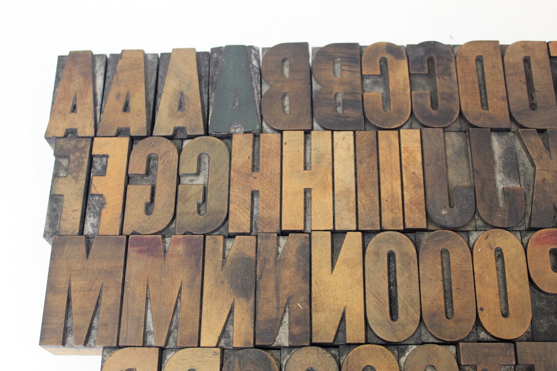 Wood Letterpress Letters and Punctuation. 2 Wooden - Etsy