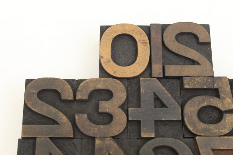 Pick Your Numbers. Vintage Wooden Letterpress Numbers 0 9 - Etsy
