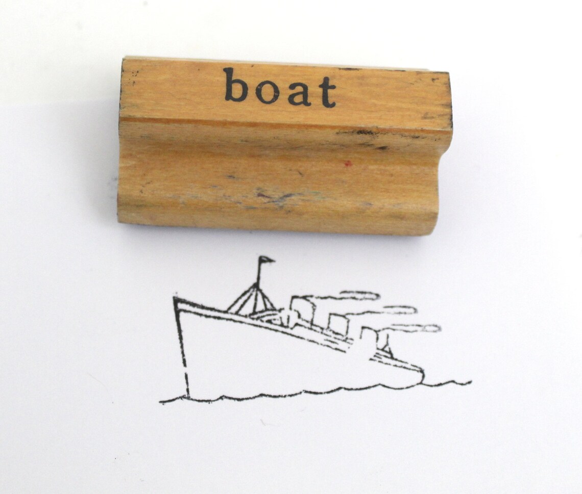 Boat Stamp. the Classroom Printer 1930's Wood and Rubber - Etsy