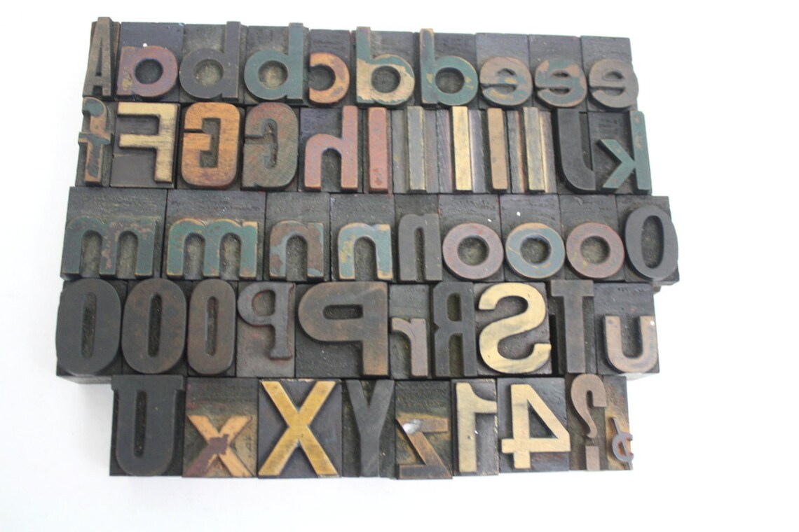 Wooden Letterpress Printers Type. Vintage 1 Wood Type - Etsy