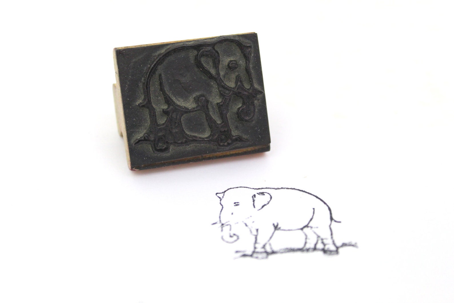 Elephant Stamp. 1930's Wood and Rubber Picture Stamp of a - Etsy