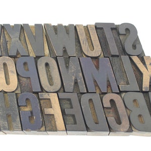 Slanted Wooden Printing Blocks. Italic Type Wood Letterpress. Pick Your ...
