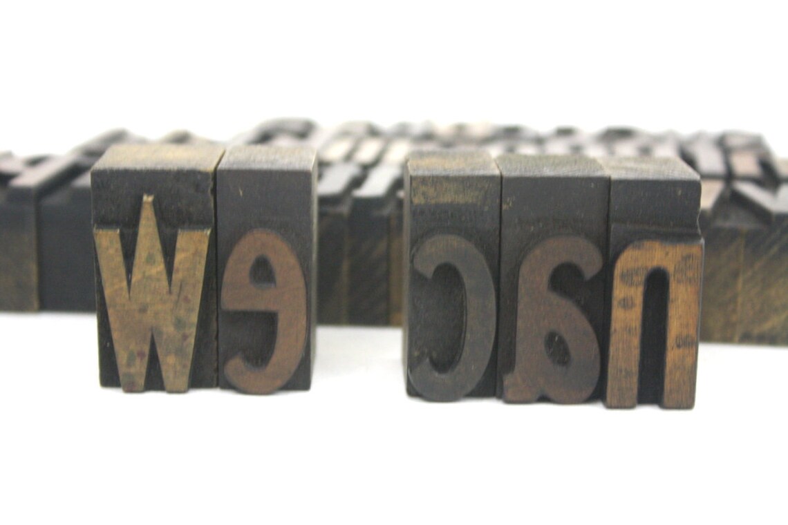 Wood Letterpress Letters. Vintage Printing Blocks. Pick Your - Etsy