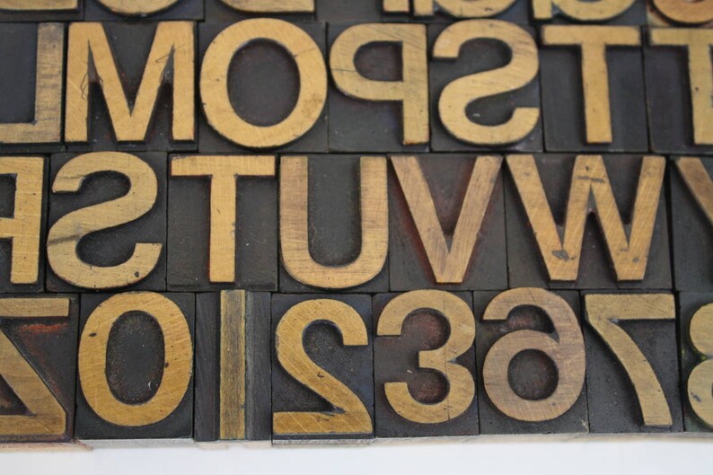 Letterpress Printing Blocks Vintage 1 Inch Wooden Alphabet / - Etsy