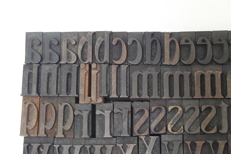 Wooden Letterpress Lowercase Letters and Numbers. Small | Etsy