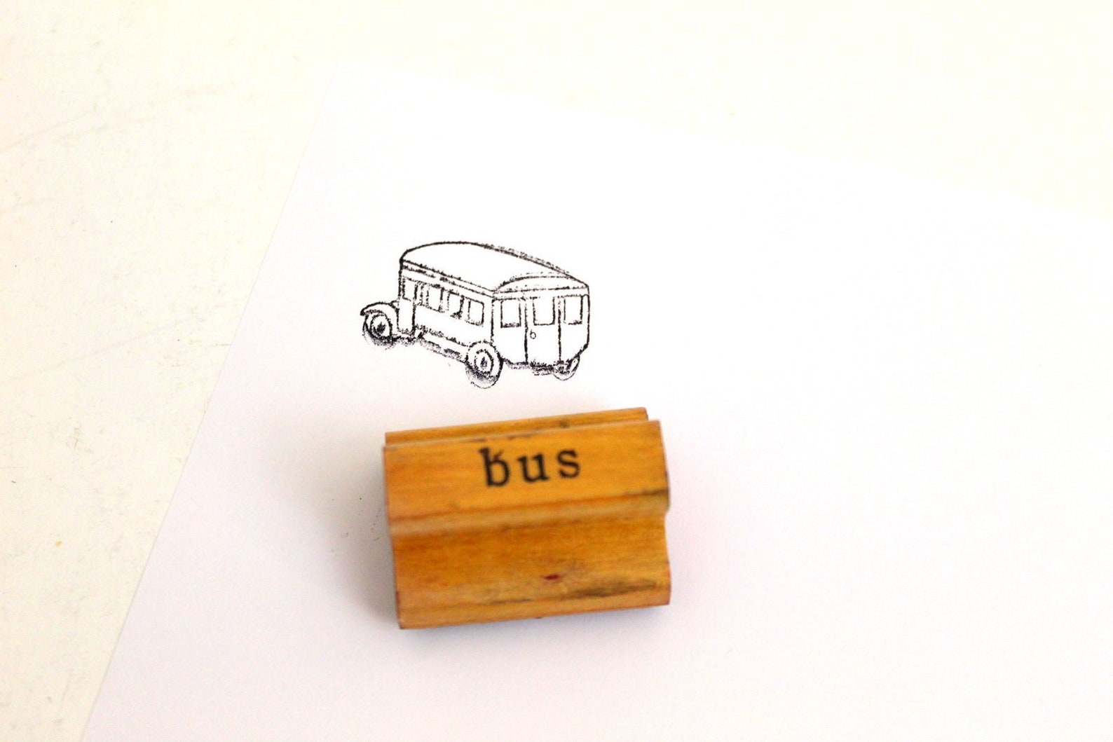 Vintage Wooden School Bus Stamp. The Classroom Printer. Wood | Etsy