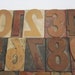 Wooden Letterpress Numbers and Punctuation Marks / 3 Wood Blocks ...